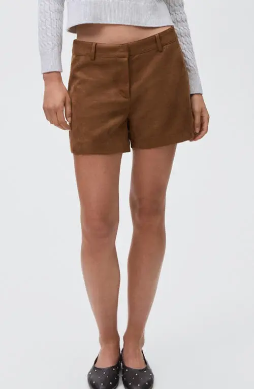Mango Faux Suede Low-waist Shorts