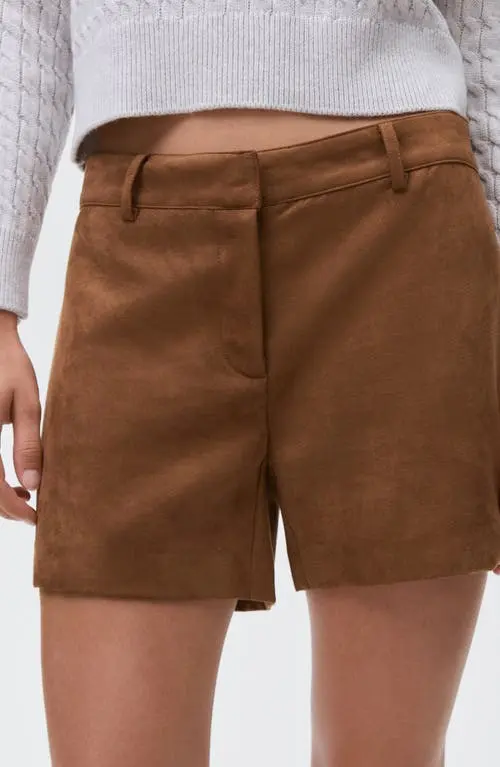 Mango Faux Suede Low-waist Shorts