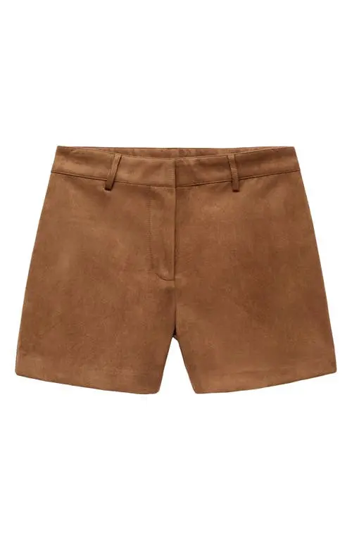 Mango Faux Suede Low-waist Shorts