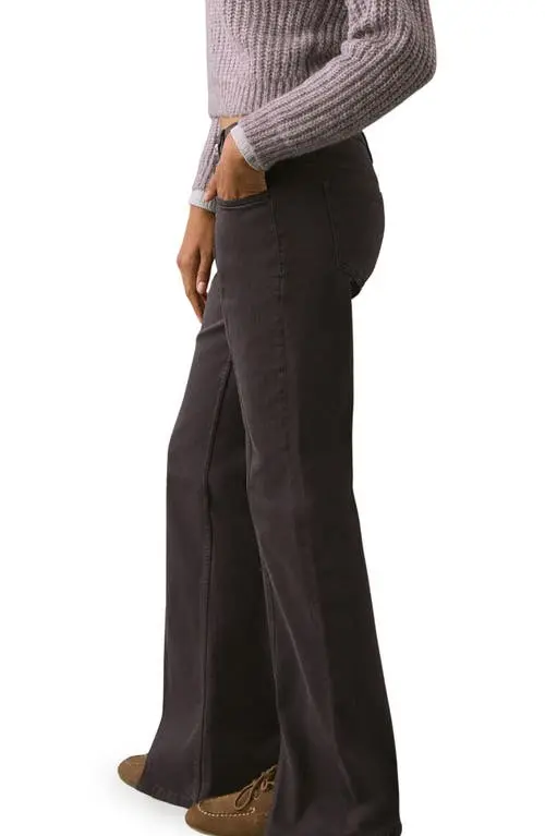 Mango Slit Hem Mid Rise Flare Jeans - Charcoal