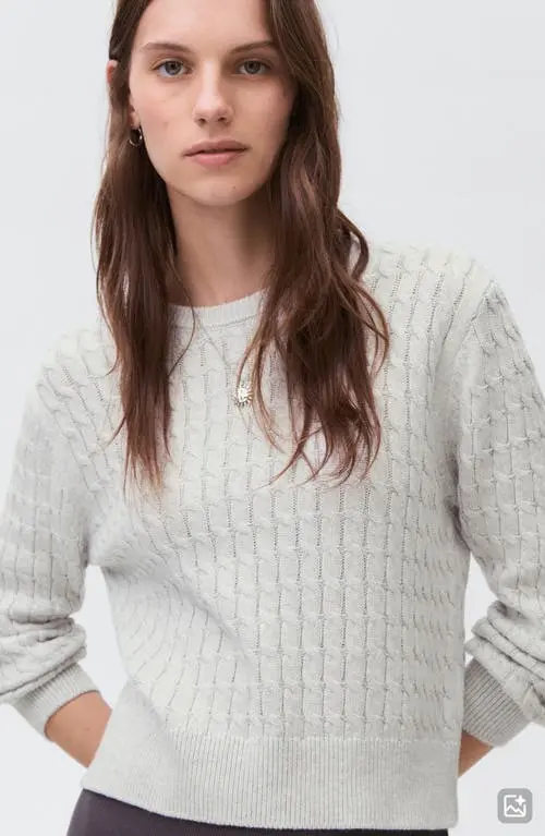Mango Cable Cotton-blend Sweater