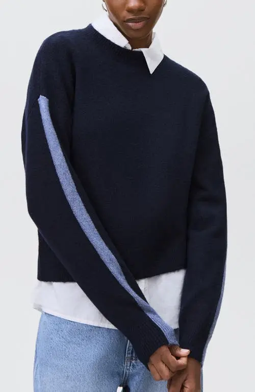 Mango Stripe Intarsia Knit Sweater
