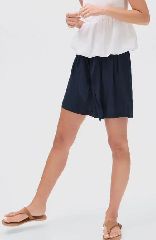 Mango Pleated Bow Shorts
