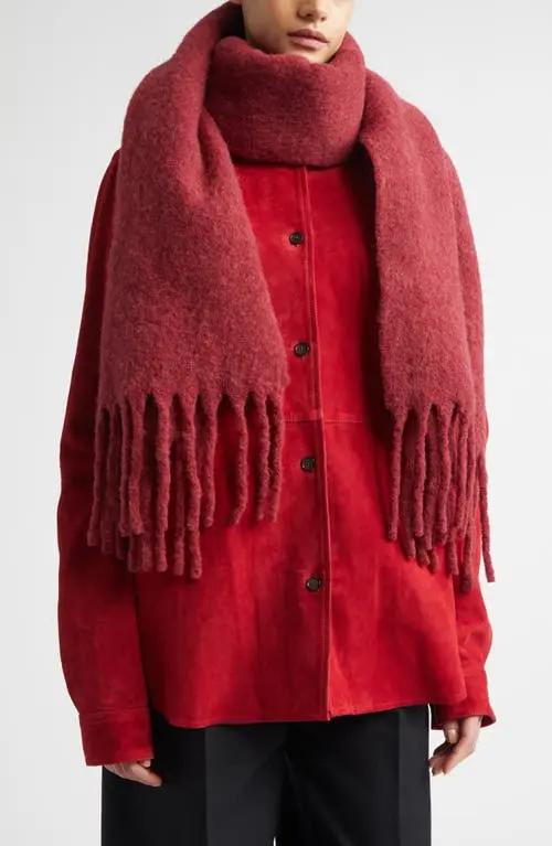 TOTEME Fuzzy Alpaca Blend Scarf - Red