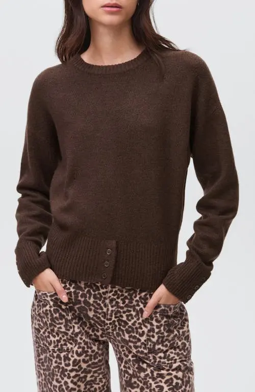 Mango Button Detail Crewneck Sweater