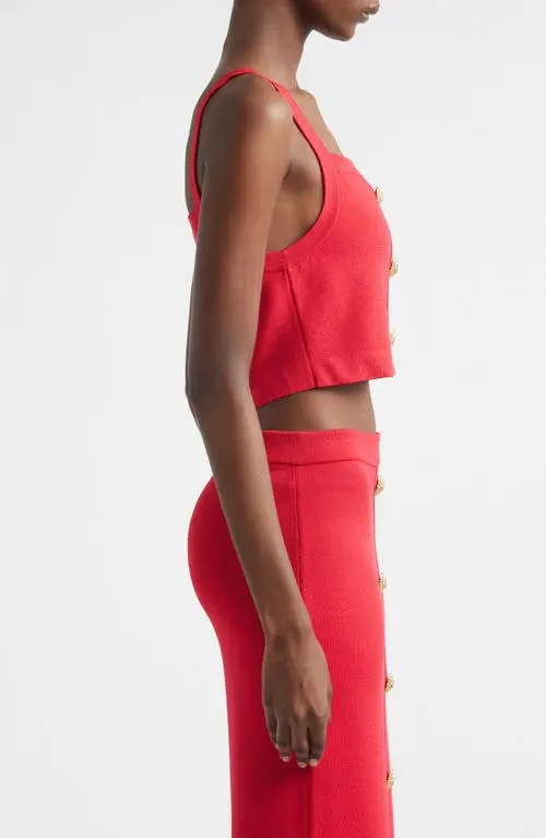 Balmain Three Button Knit Tank - Fuchsia