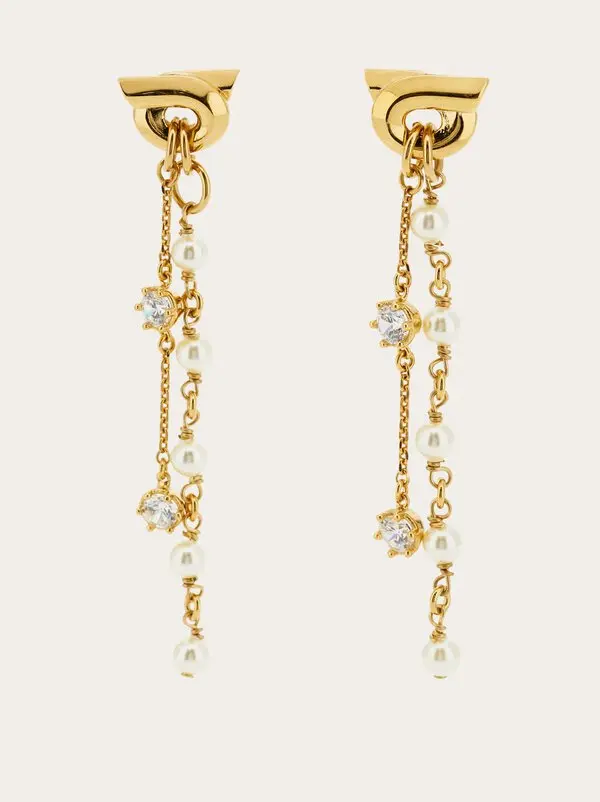 FERRAGAMO Double Drop Earrings - Gold
