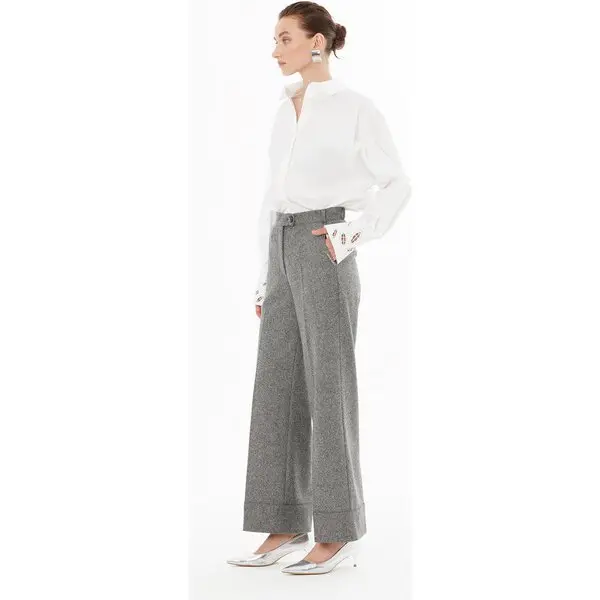 GIZIA High-waisted Straight-leg Trousers