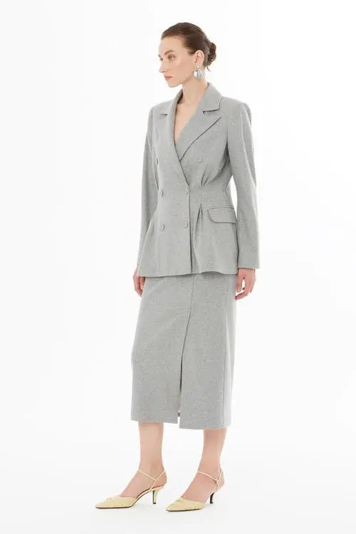GIZIA Double-breasted Notch Lapel Jacket