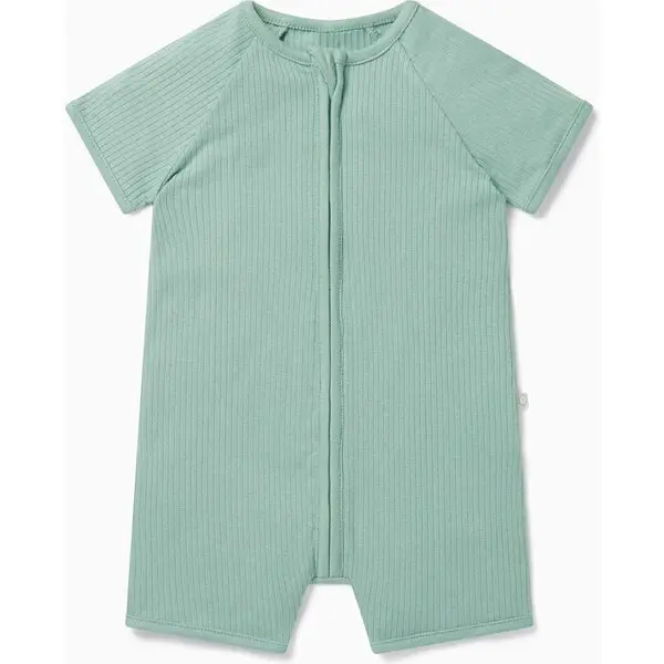 MORI Ribbed Zip-up Sleepsuit - Sage