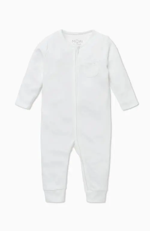 MORI Two-way Zip-up Romper - White