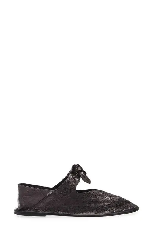 Hereu Llasada Crinkled Square Toe Flat - Pewter