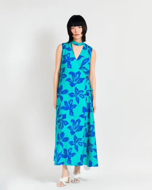 LOST PATTERN Tropical Print Maxi Dress