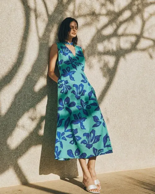 LOST PATTERN Tropical Print Maxi Dress