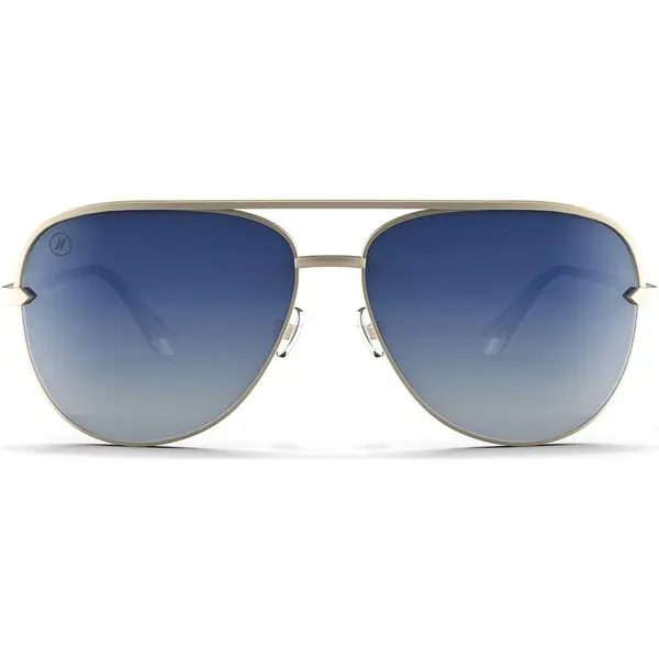 BLENDERS EYEWEAR 60.5mm Polarized Aviator Sunglasses - Matte Gold