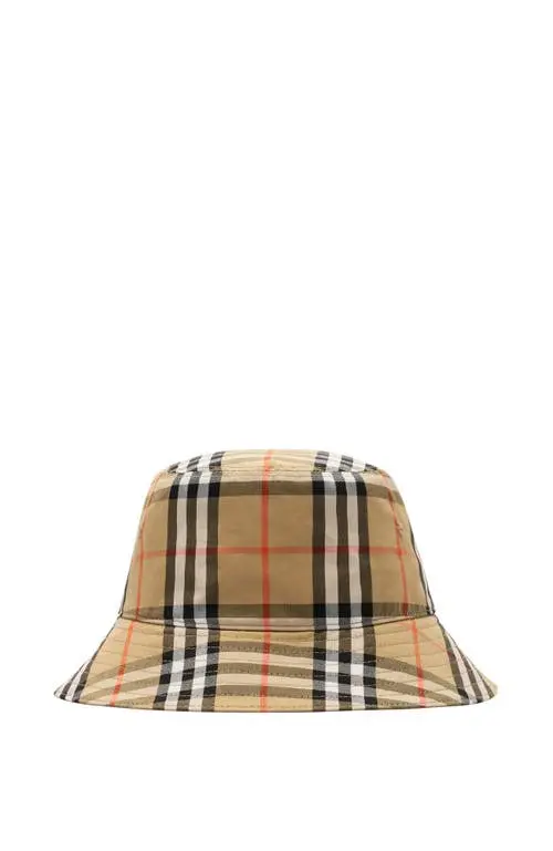 Burberry Check Cotton Bucket Hat - Sand Beige