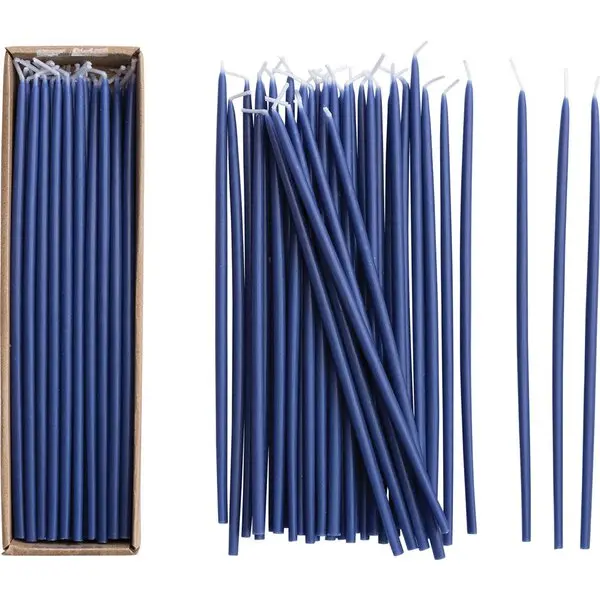 STORIED HOME 36-piece Unscented Thin Taper Candles - Navy