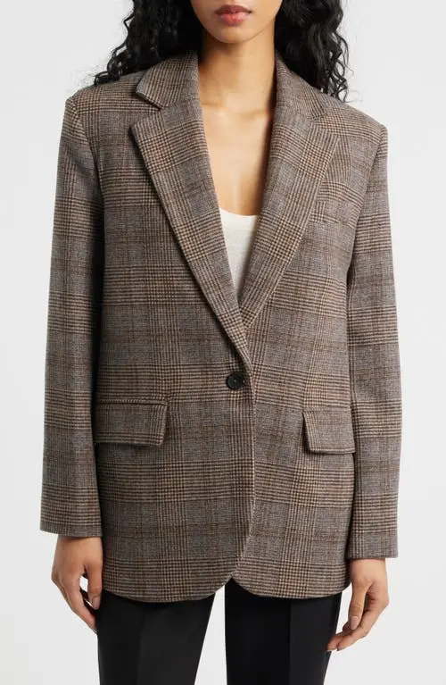 Mango Roma One-button Plaid Blazer