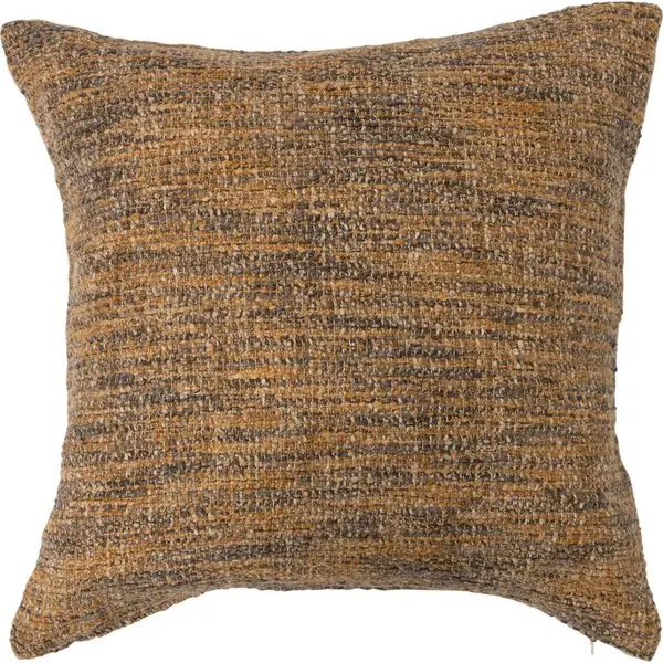 STORIED HOME Mélange Cotton Blend Bouclé Pillow - Tan