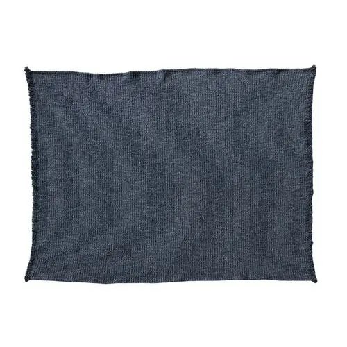 STORIED HOME Stonewashed Bouclé Cotton Blend Throw - Grey