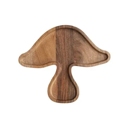 STORIED HOME Mushroom Shaped Mango Wood Serving Board