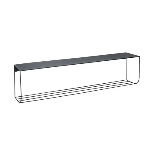 STORIED HOME Metal Two-tier Wall Shelf Storage - Black