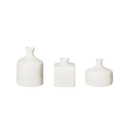 STORIED HOME Vaious Stoneware Vases With Reactive Glaze - Cream