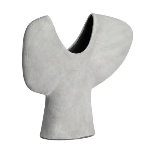 STORIED HOME Y Shaped Terra-cotta Abstract Vase - Grey