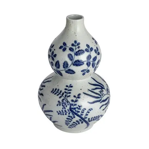 STORIED HOME Large Hand-painted Stoneware Vase