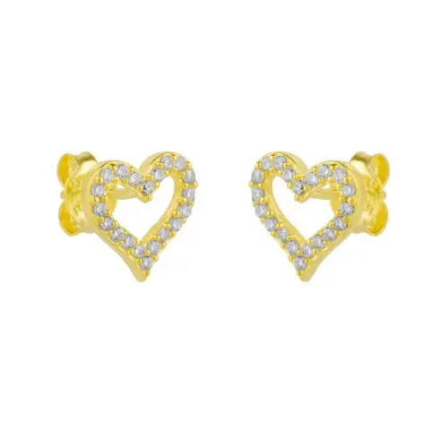 SPERO LONDON Heart Sterling Stud Earrings - Gold