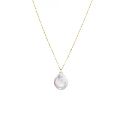 SPERO LONDON Baroque Pearl Pendant Necklace In Sterling - Gold