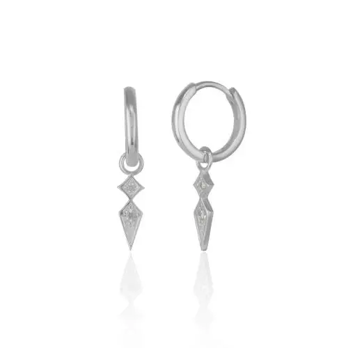 SPERO LONDON Sterling Pave Spike Rhombus Drop Earrings - Silver
