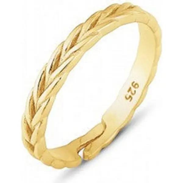 SPERO LONDON Braided Design Adjustable Sterling Band Ring - Gold