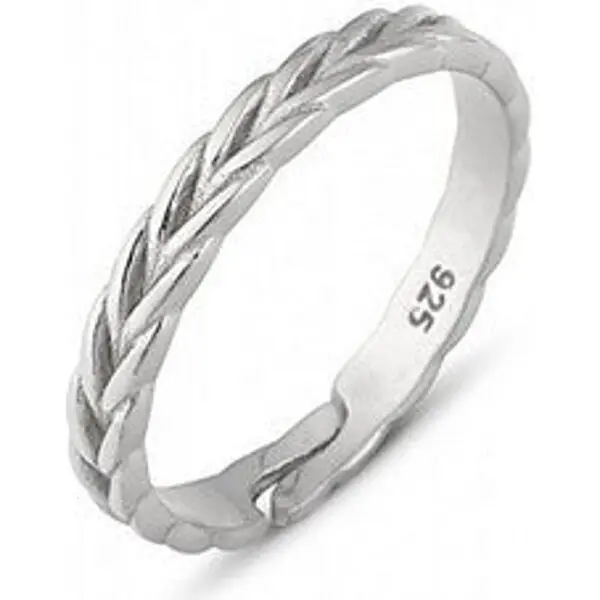 SPERO LONDON Braided Design Adjustable Sterling Band Ring - Silver
