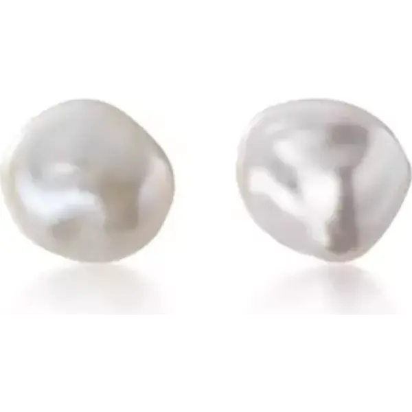 SPERO LONDON Baroque Pearl Stud Earrings - Silver