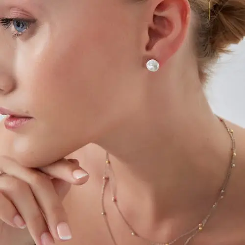 SPERO LONDON Baroque Pearl Stud Earrings