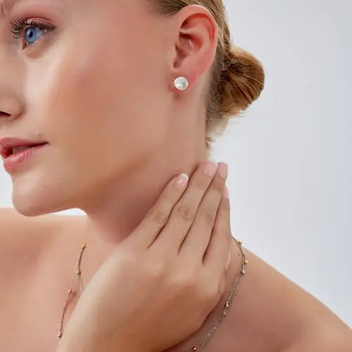 SPERO LONDON Baroque Pearl Stud Earrings