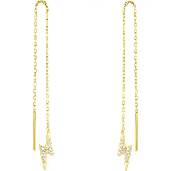 SPERO LONDON Lightning Bolt Chain Drop Earrings - Gold