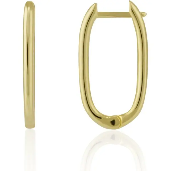 SPERO LONDON Oval Rectangular Sterling Hoop Earrings - Gold