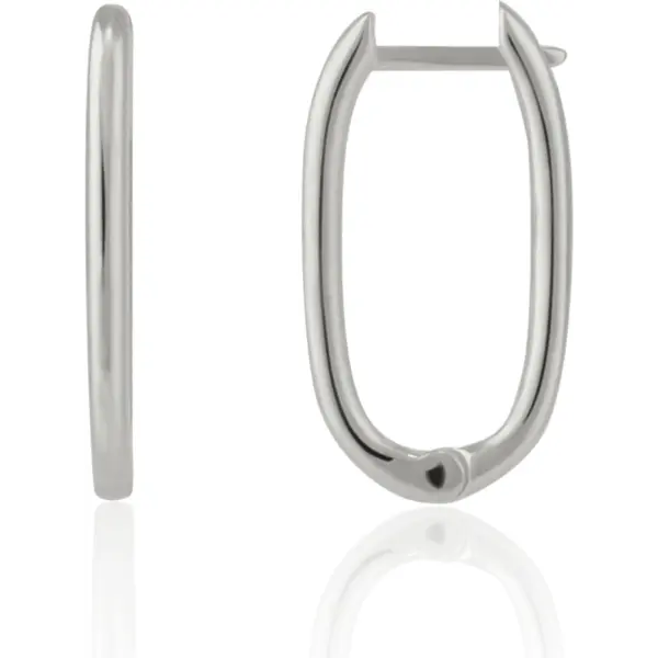 SPERO LONDON Oval Rectangular Sterling Hoop Earrings - Silver