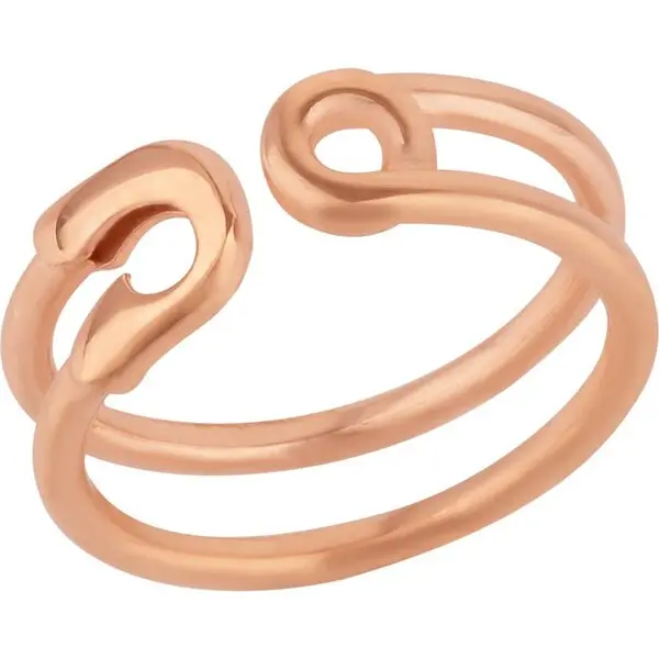 SPERO LONDON Sterling Safety Pin Ring - Rose Gold