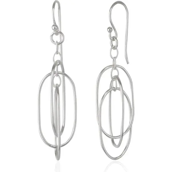 SPERO LONDON Nested Loop Drop Earrings - Silver