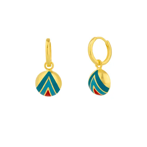 SPERO LONDON Enamel Hoop Earrings - Gold