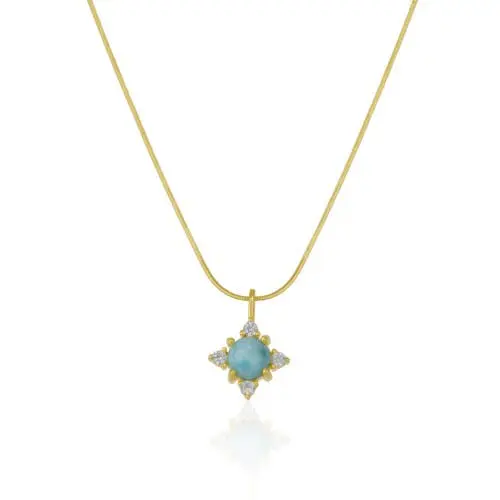 SPERO LONDON Blue Moonstone Sterling Silver Pendant Necklace - Gold
