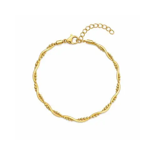 SPERO LONDON Bead Chain Twisted Sterling Bracelet - Gold