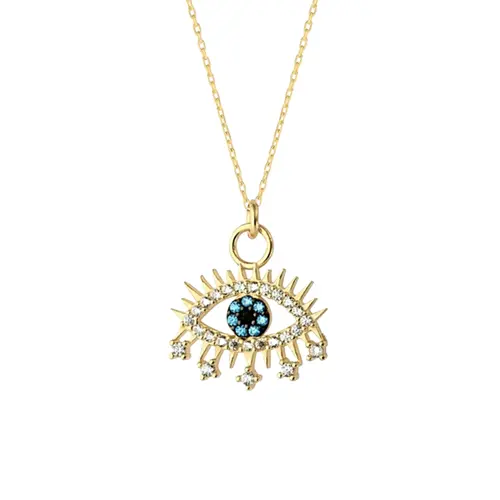 SPERO LONDON Sterling Evil Eye Pendant Necklace - Gold