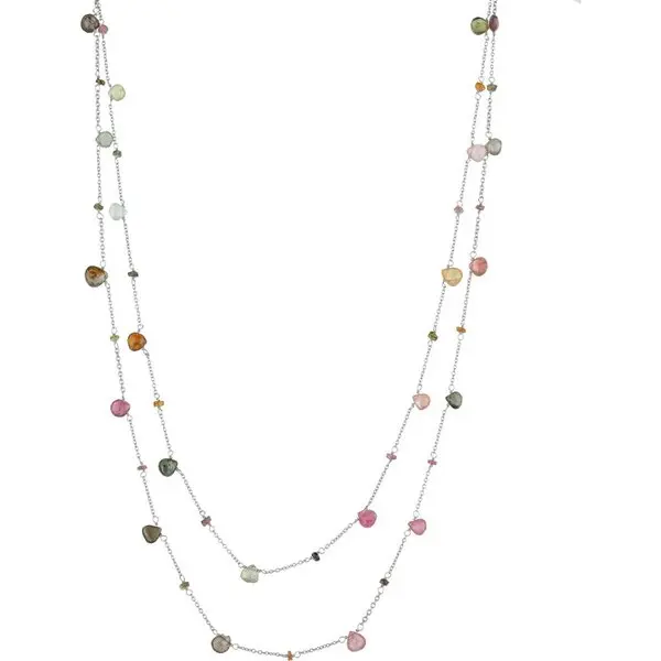 SPERO LONDON Sterling Fine Tourmaline Double Layer Necklace - Silver