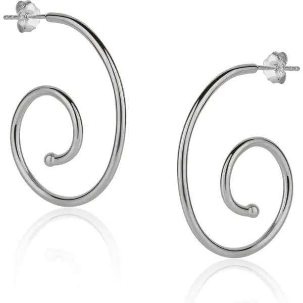 SPERO LONDON Spiral Sterling Stud Earrings - Silver