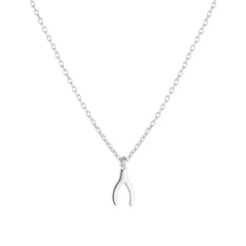 SPERO LONDON Sterling Mini Wishbone Necklace - Silver
