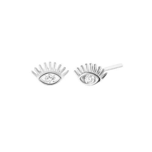 SPERO LONDON Eye Stud Earrings - Silver